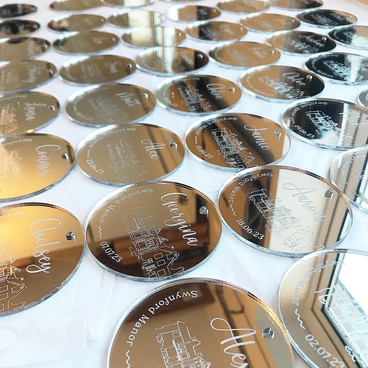 Engraved Acrylic Discs – Candy Floss Stationery